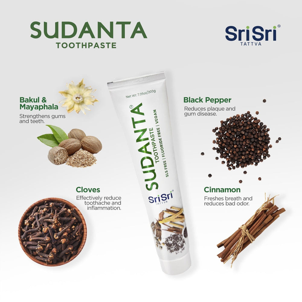 Sudanta Ayurvedic Herbal Toothpaste | Sri Sri Tattva